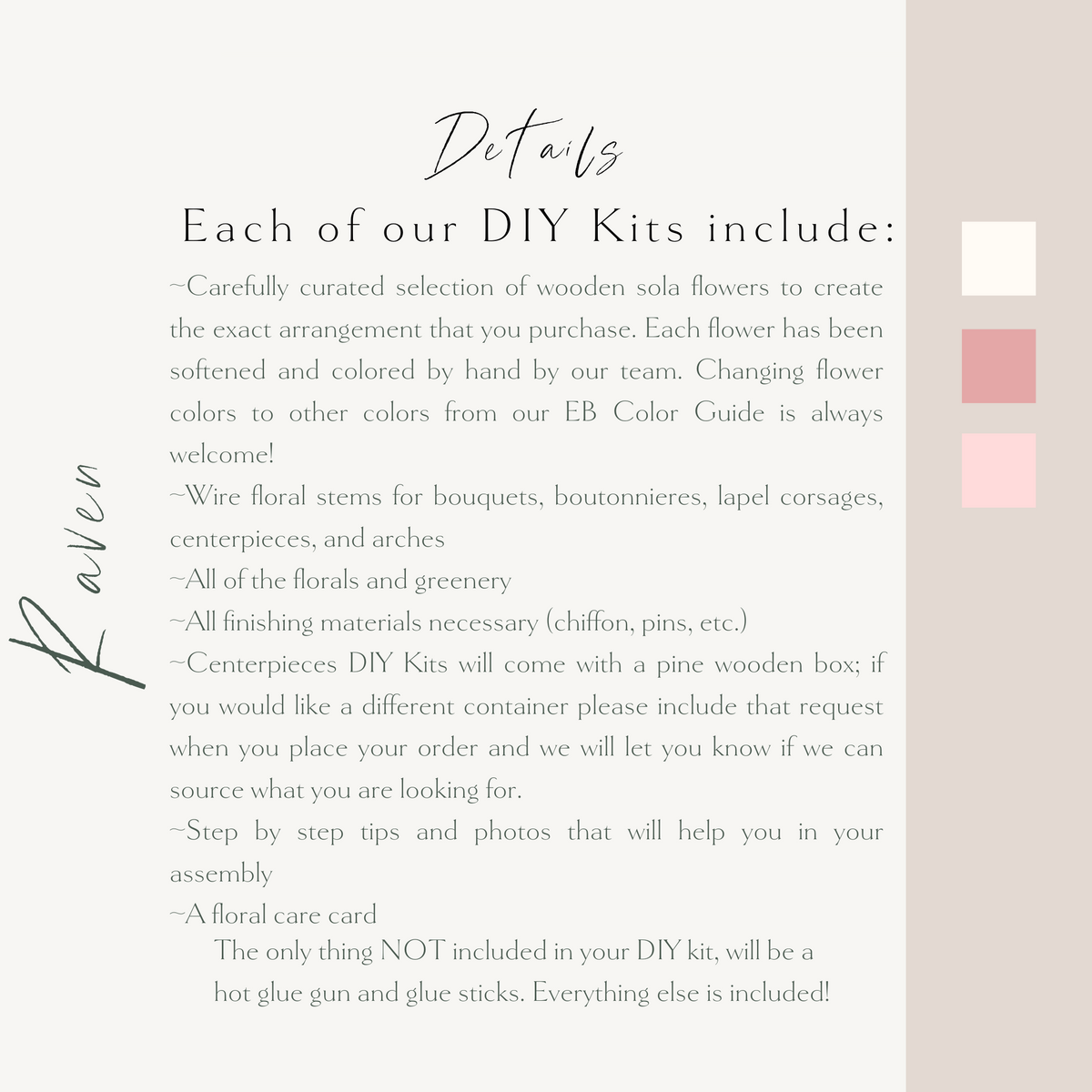 RAVEN | DIY | Evergreen Bride LLC